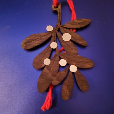Wooden Mistletoe Yule Ornament Love Pagan, Winter Solstice, Yule or ...