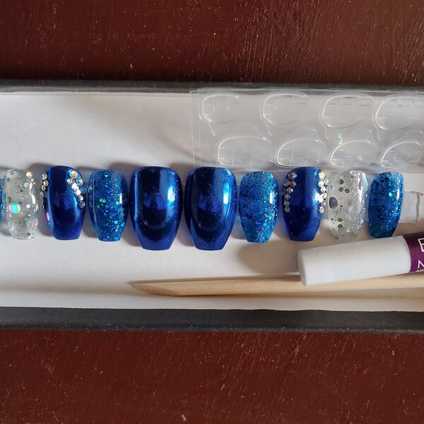 Short Stiletto Press on Nails Fall Colors Press Ons Mustard Yellow Full Set Handpainted With Gel ...