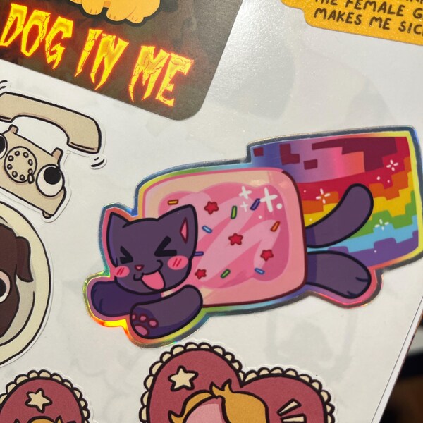 Nyan Cat! | 3.5 X 1.8 In. Holographic Vinyl Sticker - Etsy