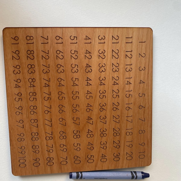 Wood Number Board 1 - 100 - 6" X 6" - Counting Manipulative - Math Tool ...