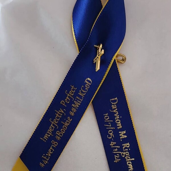 Custom Memorial Ribbons Pinned and Ready to Wear , Lapel Ribbons ...