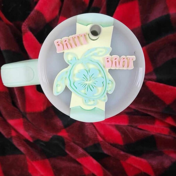 Sea Turtle Stanley Name Plate, Turtle Name Plate, 40oz Stanley Name ...