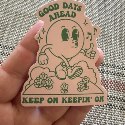 Have A Nice Day Retro Flowers Sticker, Cute Stickers, Waterproof ...