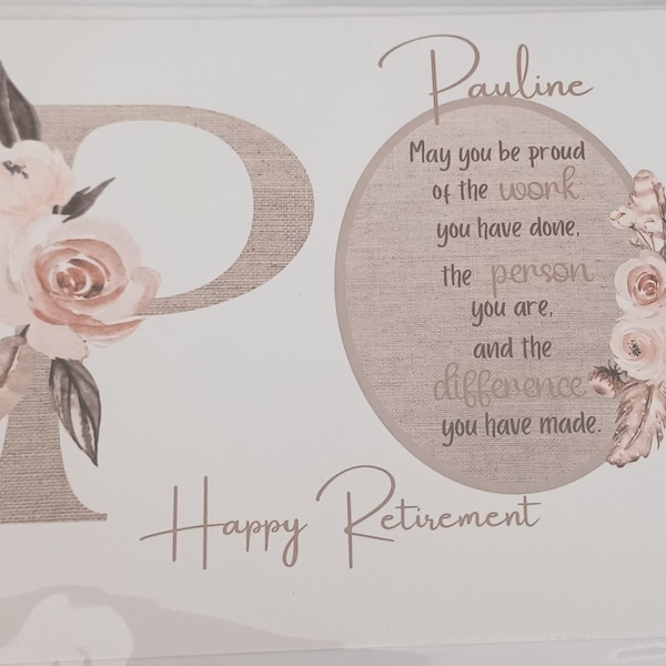 Ladies Retirement Card Personalised Retirement Gift for Work Colleague ...