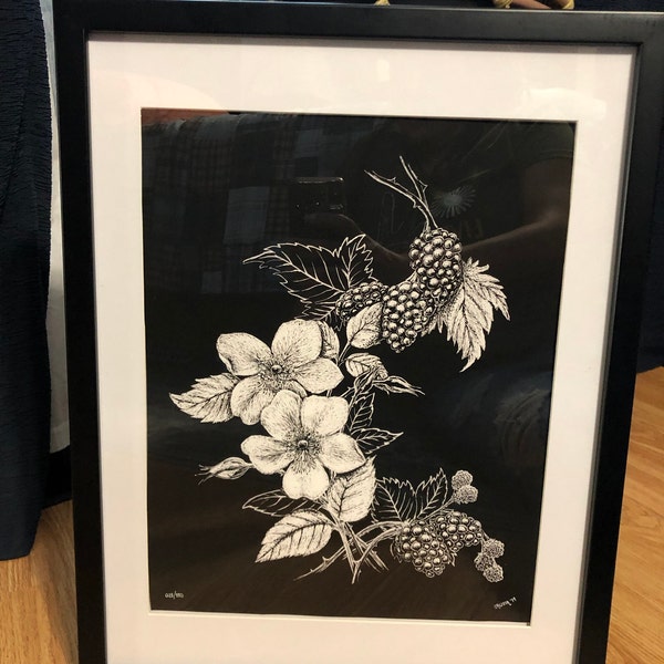 Winter Tree Duo Freehand Ink Drawing Limited Edition Print Set of Two ...