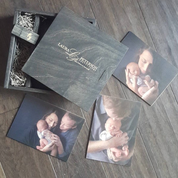 5x7 Photo Box - (option to Add 16gb USB) Wood Print Box for 5x7 Photos ...