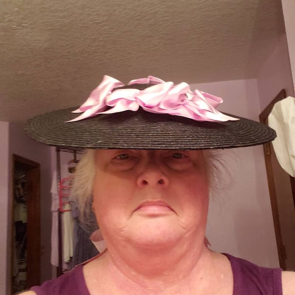 Color Choices! 18th Century Shallow Crown Straw Hat Trimmed W/ Silk ...