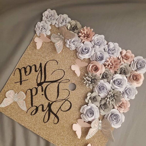 Graduation Cap Topper, Floral Graduation Cap Topper, Photoprop Cap ...