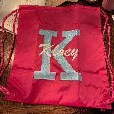 Personalized Drawstring Bag, Custom Monogram Drawstring Bag, Custom Team Bag, Custom Drawstring ...