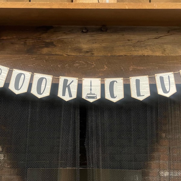 Book Club Banner, Jane Austen Inspired Party, Reading Banner, Vintage ...