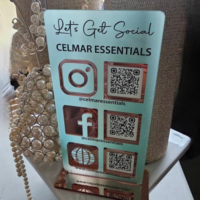 QR Code Sign Acrylic QR Plaque Social Media Sign Two Codes - Etsy