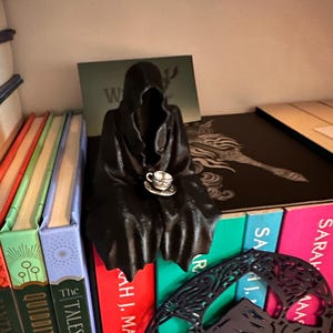 Grim Reaper Sitting Bookshelf Decor 3D Printed Death Figure Gift ...