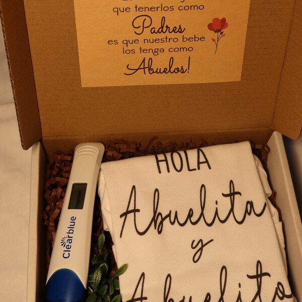 Spanish Pregnancy Announcement Gift Box Baby Reveal Onesie® for ...