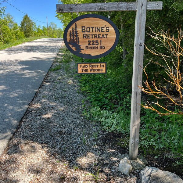Estate Sign Custom Carved Rustic Outdoor Exterior Wood Address Family ...