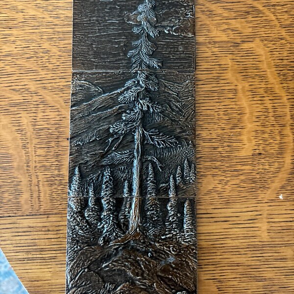Real Metal- Pine Tree Tile Set - 4x12 Inches Hand Poured in Montana ...