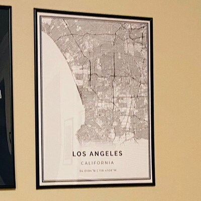 Los Angeles Map Print LA Map Print Minimalistic Wall Art Poster City ...