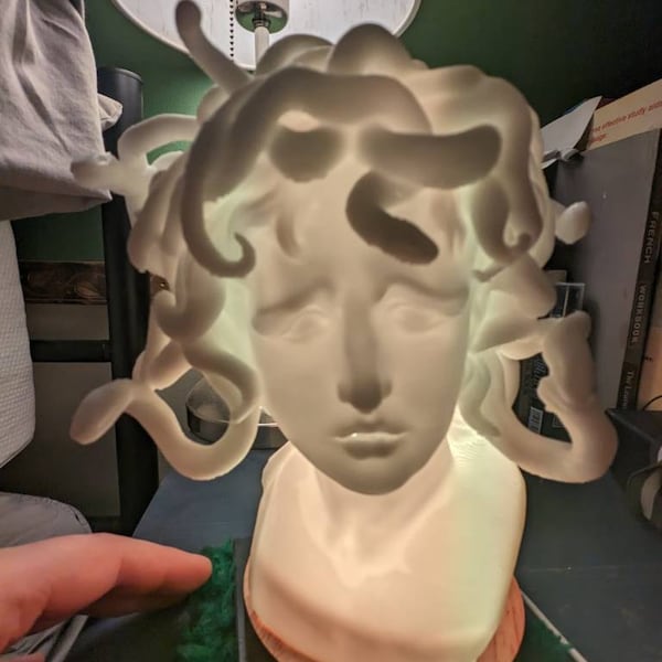 Medusa Bust Lamp, Mythology, RGB Light, Color Changing, Gaming Decor ...