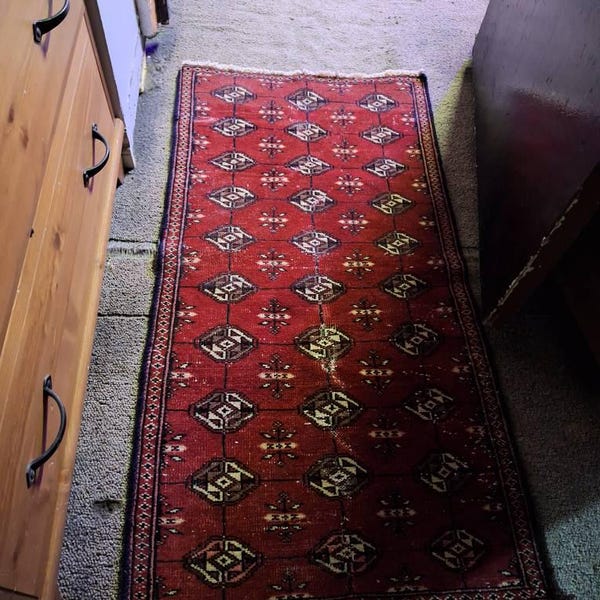 7x10 Vintage Rug, Turkish Rug, Red Rug, Area Rug, Anatolian Oushak Rug ...