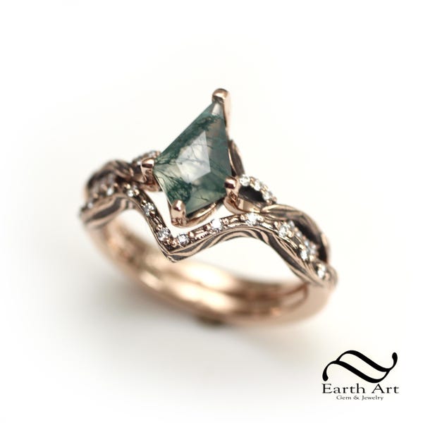 Vintage Teardrop Ruby Engagement Ring Set Milgrain Three Stone Wedding ...