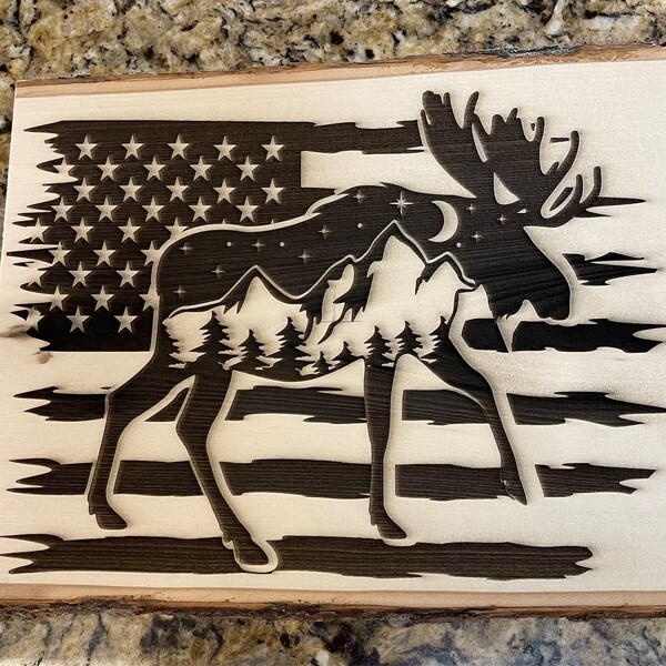 US Moose Outdoor Scene Svg, Camp Life Svg, Wild Animal Clipart, Campers ...