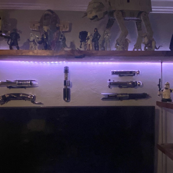 Horizontal Lightsaber Wall Mount, Lightsaber Mount - Etsy