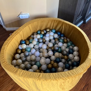 Cotton Velvet Beige Pit Round 400 Balls Included Baby Foam - Etsy