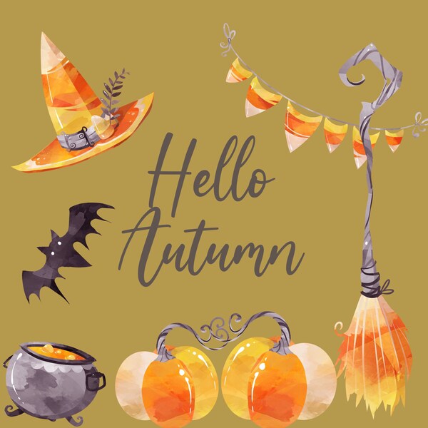 Watercolor Halloween Candy Corn Witch Clipart - Candy Corn Download ...