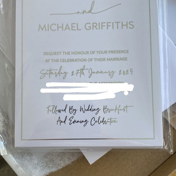 Foil Wedding Invitation, Wedding Invitations, Gold Invitation White ...