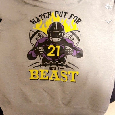 Watch Out He's a Beast Svg Football Player Svg Football Name Football ...
