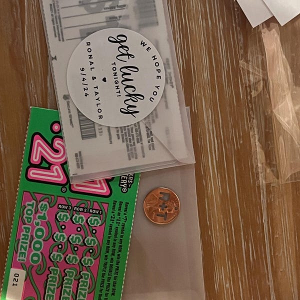 20 Get Lucky Tonight Lottery Ticket Favor Bag || Personalized Wedding ...