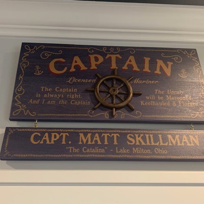 Captain Wood Sign With Optional Personalization - Etsy