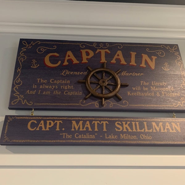 Captain Wood Sign With Optional Personalization - Etsy