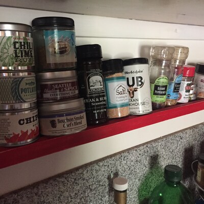 18 Narrow Floating Ledge Shelf Red Shelf rustic Home Organizer Choose ...