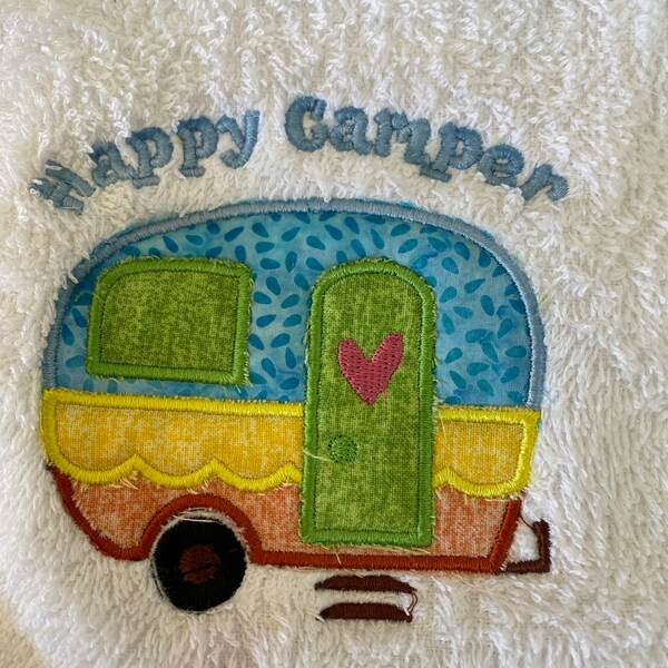 Happy Camper Applique Camping Machine Embroidery Design Instant ...