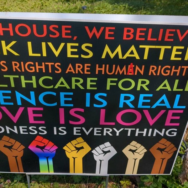 In My House, We Believe UV Print Corrugated Plastic Sheets 24" X 18" for Indoor & Outdoor - Etsy