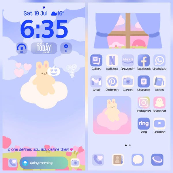 Cute Blue Ios and Android App Icon Set | Home Screen Theme | Widget ...