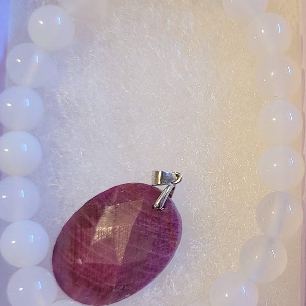 Ice Rhodonite Bracelet, Rose Rhodonite, Sakura, Cherry Rain, Round Bead ...