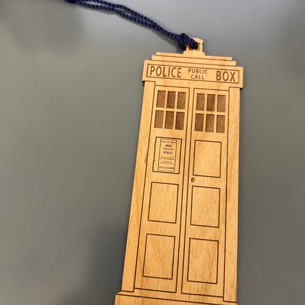 TARDIS Bookmark With Tassel - Laser Engraved Alder Wood - Doctor Who ...