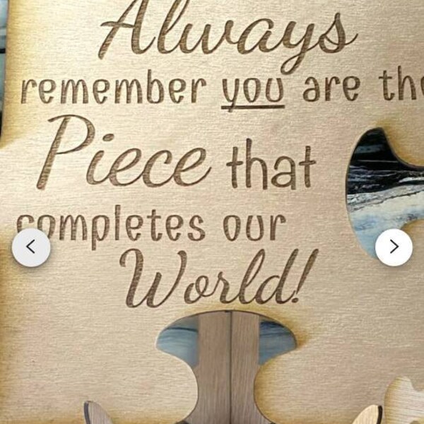 Personalized Wooden Keepsake Puzzle Piece With Custom Engraved Phrase ...