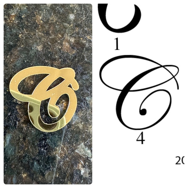 Acrylic Mirror Letter Initial Tag, Chocolate Decor Letter Tag, Capital ...