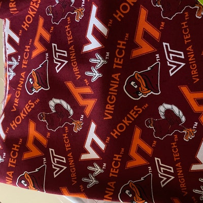 NCAA Virginia Tech Hokies Orange & Maroon College Logo 100% Cotton ...