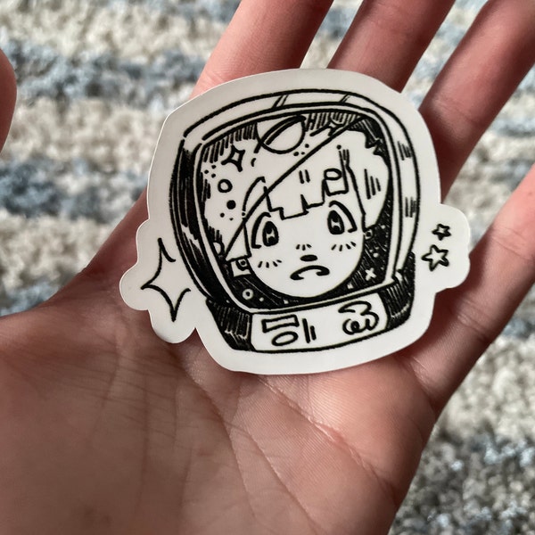 Space Girl Waterproof Sticker! - Etsy