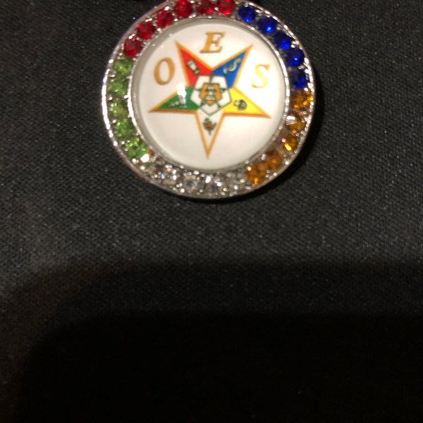 1 Round OES - Order of the Eastern Star Charm - Pendant - Silver Tone ...