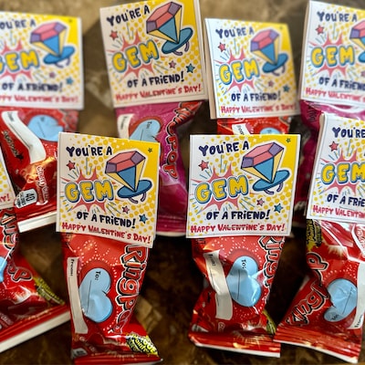 Ring Pop Valentine Cards Printable, Kids Valentines Cards, You're a Gem ...