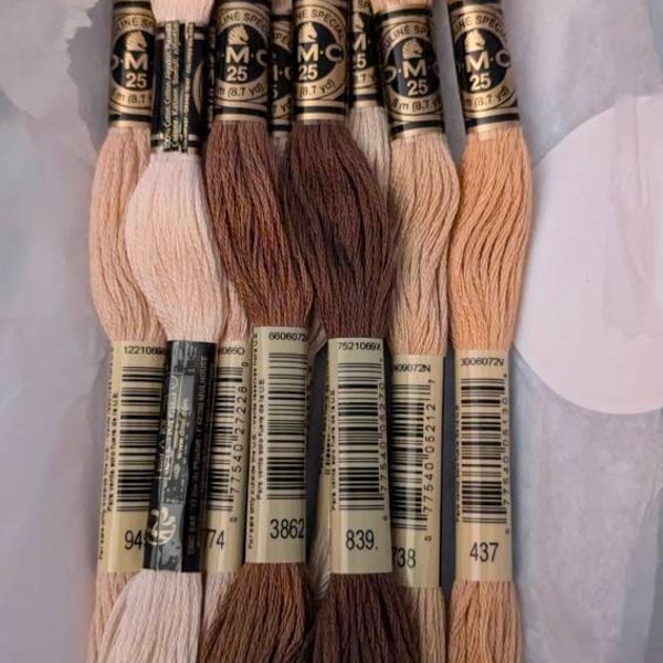 9x SKIN Colors DMC Flosses, Dmc Threads, DMC Kit,dmc Set of Colors, Dmc ...