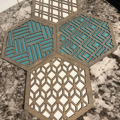 Unique Modern Coaster Design Your Own Set Colorful Coasters - Etsy