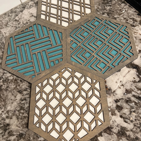 Unique Modern Coaster, Design Your Own Set, Colorful Coasters, Single ...