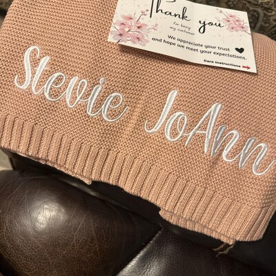 Embroidered Personalized Knitted Baby Blanket - Etsy