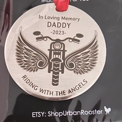 Winged Motorcycle Memorial Ornament Loss Loved One Memorial Biker Gift ...