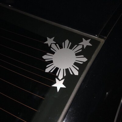 Philippines Flag Decal, Sun Sticker, Filipino Pinoy Pride, Car Window ...